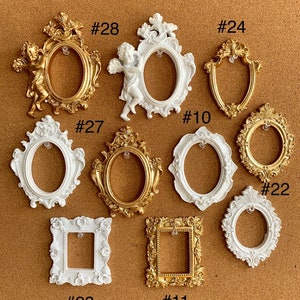 Victorian Mini Frames, Maximalist Decor Vintage, Gold White Frame Set ...
