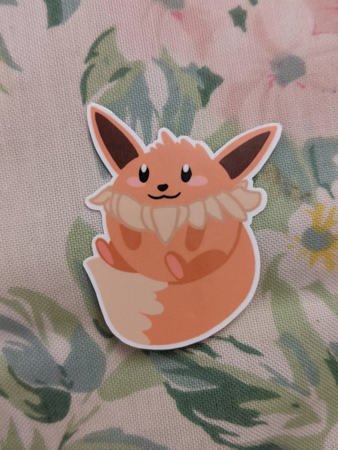 Round Eevee Sticker, Cute Eevee Sticker, Cute Pokemon Sticker, Eevee ...