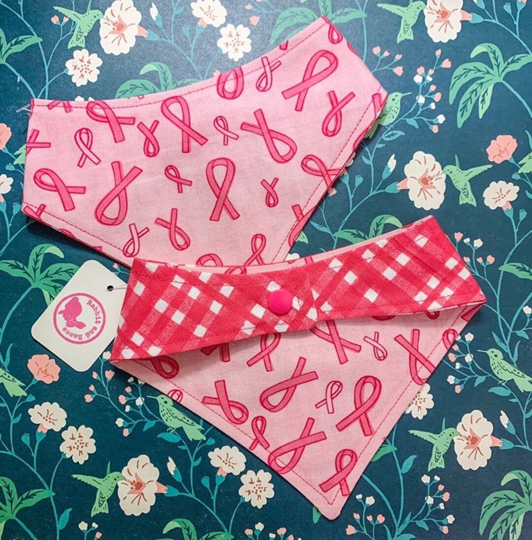 Sale! Reversible Breast Cancer Ribbon Pet Bandana - Etsy
