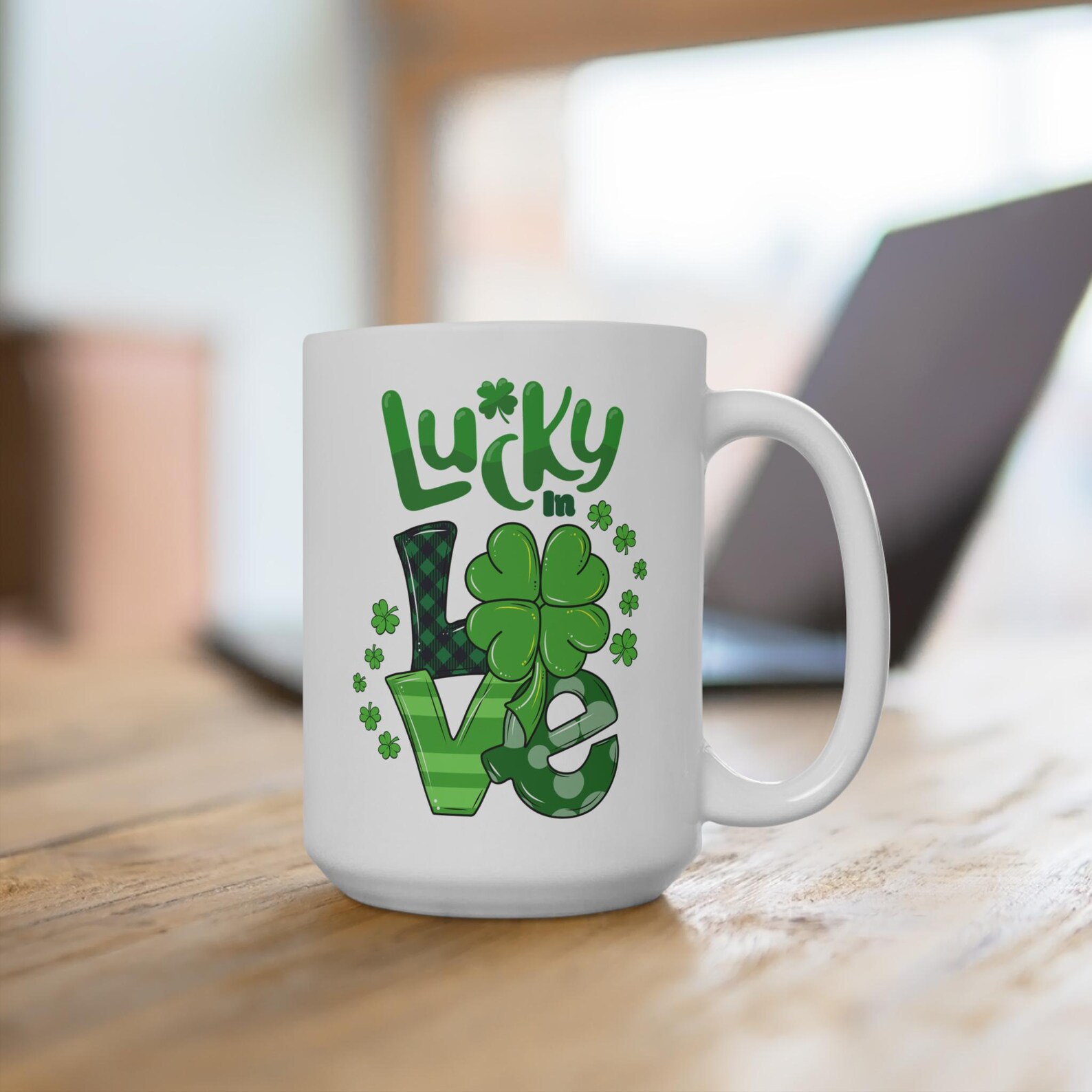 Lucky in Love SVG PNG St Patrick's Day Logo 4 Leaf Clover Irish Green ...