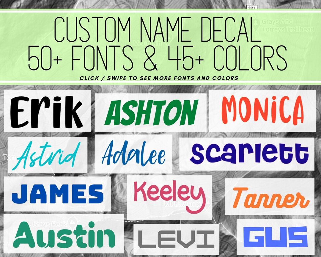 Name Decal Name Sticker Custom Name Decal Personalized - Etsy