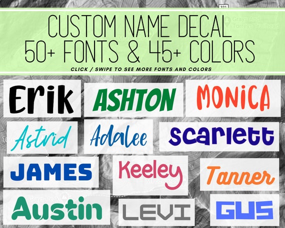 Name Decal Name Sticker Custom Name Decal Personalized - Etsy