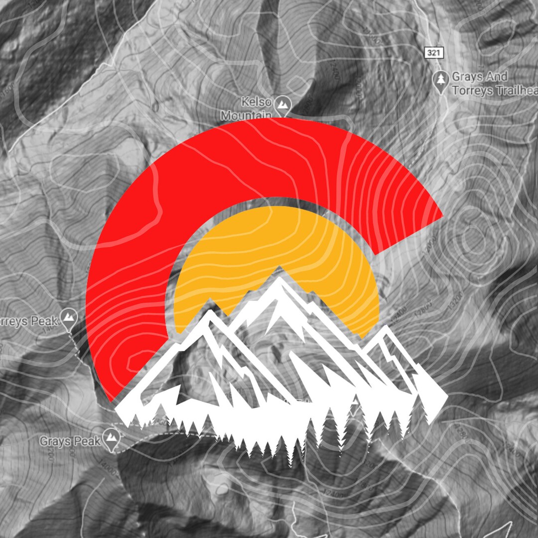 Colorado Flag Vinyl Decal, Mountain Logo Sticker - Etsy