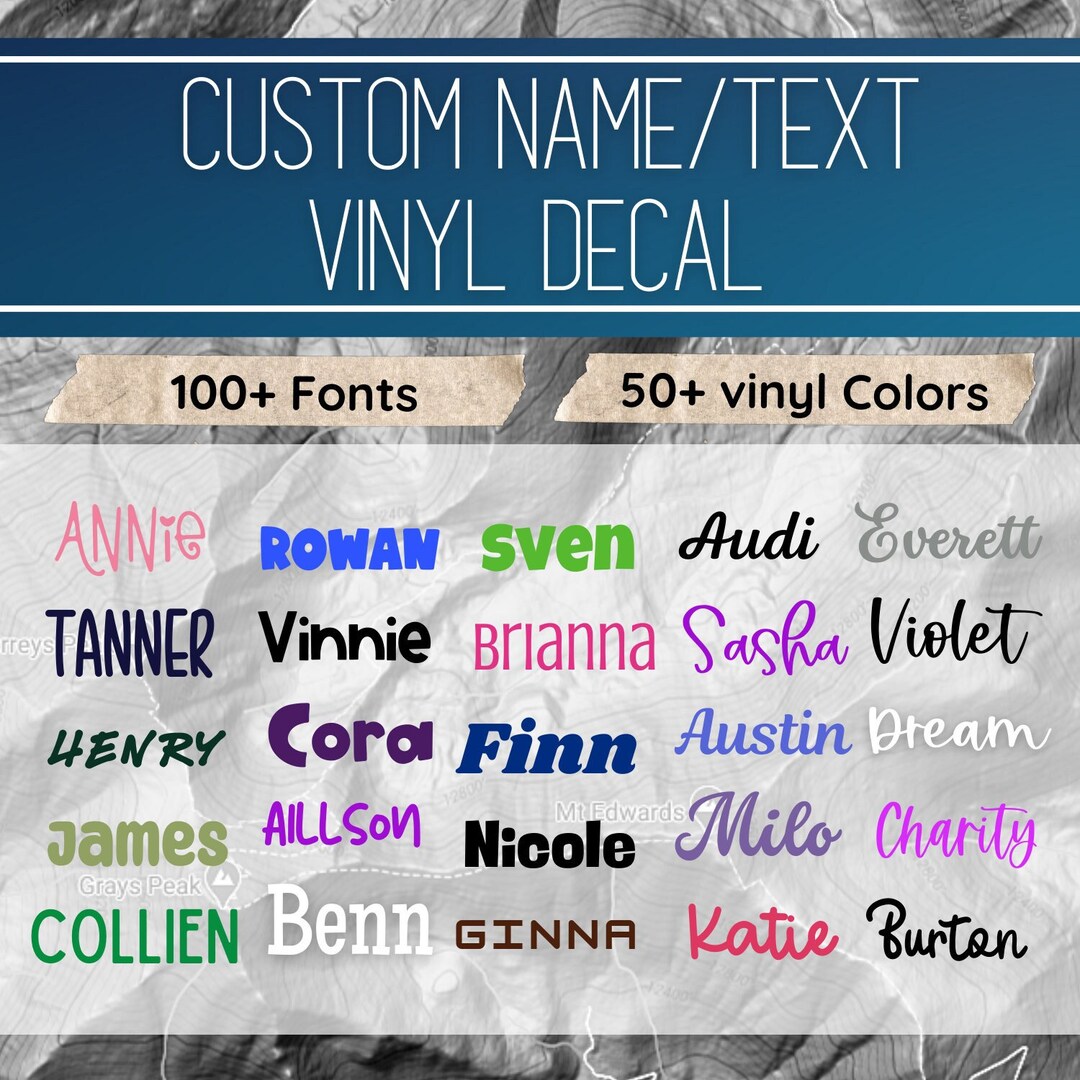 Name Decal, Name Sticker, Custom Name Decal, Personalized Decal, Text ...