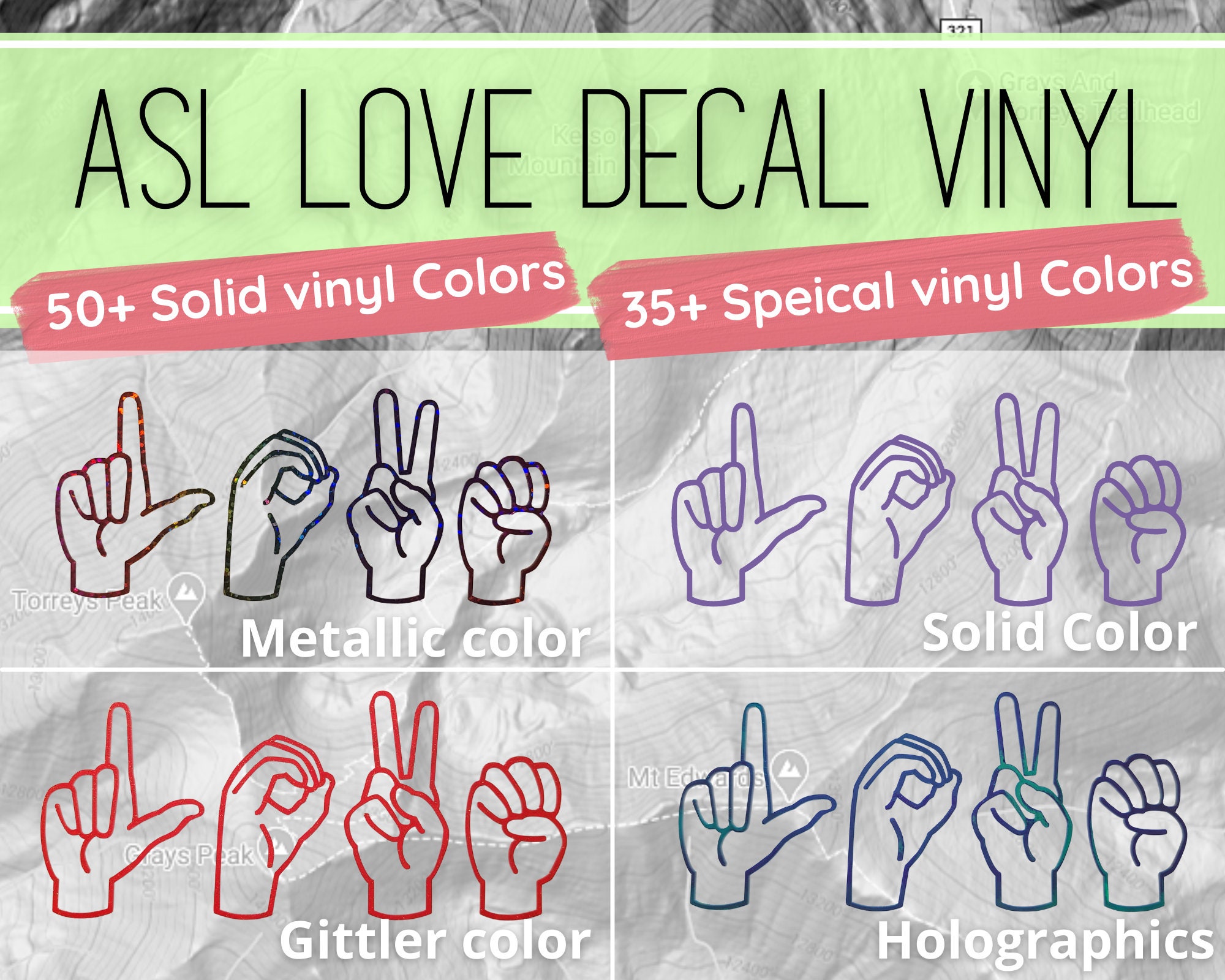 ASL Love Love Sticker ASL sticker Love Decal ASL sign language Love ...