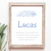 Lucas Baby Name Meaning Baby Names Nursery Sign Boy Names | Etsy