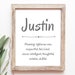 Justin Baby Name Meaning Baby Names Nursery Sign Boy Names Printables ...