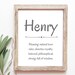 Henry Baby Name Meaning Baby Names Nursery Sign Boy Names Printables ...
