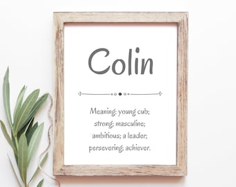 Colin Sign | Etsy