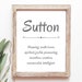 Sutton Baby Name Meaning Baby Names Nursery Sign Boy Names | Etsy