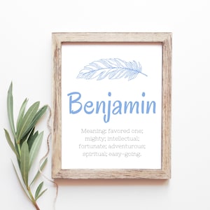 Benjamin Baby Name Meaning Baby Names Nursery Sign Boy Names Printables ...
