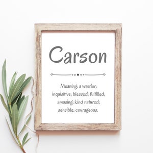 Carson Baby Name Meaning Baby Names Nursery Sign Boy Names Printables ...