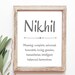 Nikhil Baby Name Meaning Baby Names Nursery Sign Boy Names Printables ...