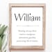 William Baby Name Meaning Baby Names Nursery Sign Boy Names Printables ...