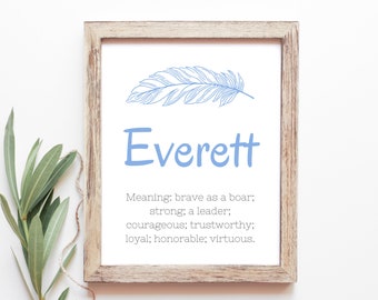 Everett Name Meaning - Etsy