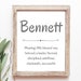 Bennett Baby Name Meaning Baby Names Nursery Sign Boy Names - Etsy