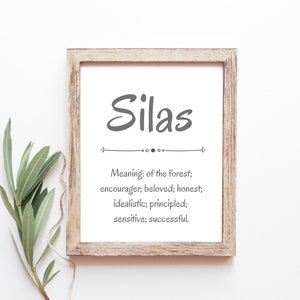 Silas Baby Name Meaning Baby Names Nursery Sign Boy Names Printables ...