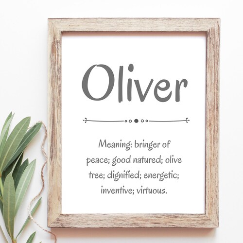 Oliver Baby Name Meaning Baby Names Nursery Sign Boy Names | Etsy
