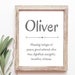Oliver Baby Name Meaning Baby Names Nursery Sign Boy Names Printables ...