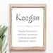 Keegan Baby Name Meaning Baby Names Nursery Sign Boy Names Printables ...