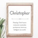 Christopher Baby Name Meaning Baby Names Nursery Sign Boy Names ...