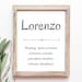 Lorenzo Baby Name Meaning Baby Names Nursery Sign Boy Names Printables ...