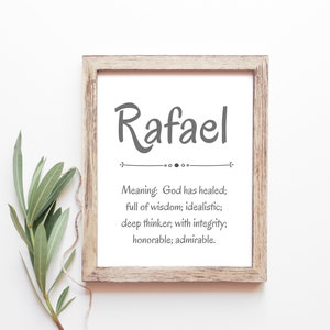 Rafael Baby Name Meaning Baby Names Nursery Sign Boy Names Printables ...