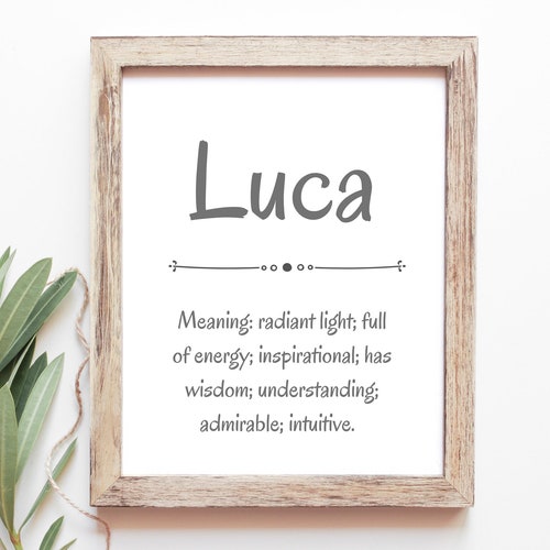 Luca Baby Name Meaning Baby Names Nursery Sign Boy Names - Etsy