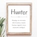 Hunter Baby Name Meaning Baby Names Nursery Sign Boy Names - Etsy