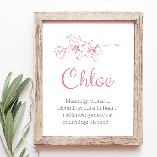 Chloe Baby Name Meaning Baby Names Nursery Sign Girl Names - Etsy