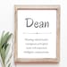 Dean Baby Name Meaning Baby Names Nursery Sign Boy Names Printables ...