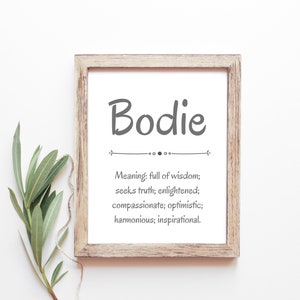 Bodie Baby Name Meaning Baby Names Nursery Sign Boy Names Printables ...