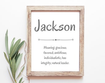 Jaxson Baby Name Meaning Baby Names Nursery Sign Boy Names - Etsy