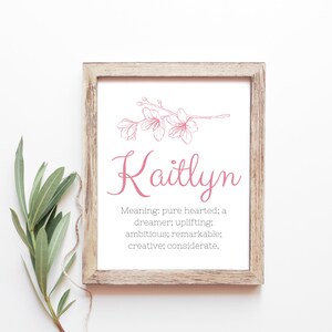 Kaitlyn Baby Name Meaning Baby Names Nursery Sign Girl Names Printables ...
