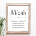 Micah Baby Name Meaning Baby Names Nursery Sign Boy Names Printables ...