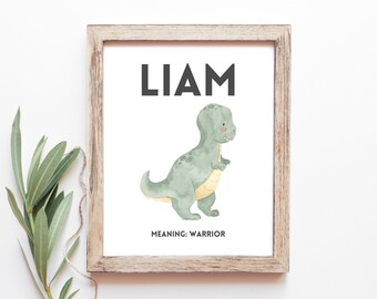 LIAM Baby Name Meaning Printable Baby Names Nursery Sign Boy Names Instant Digital Downloads - Etsy
