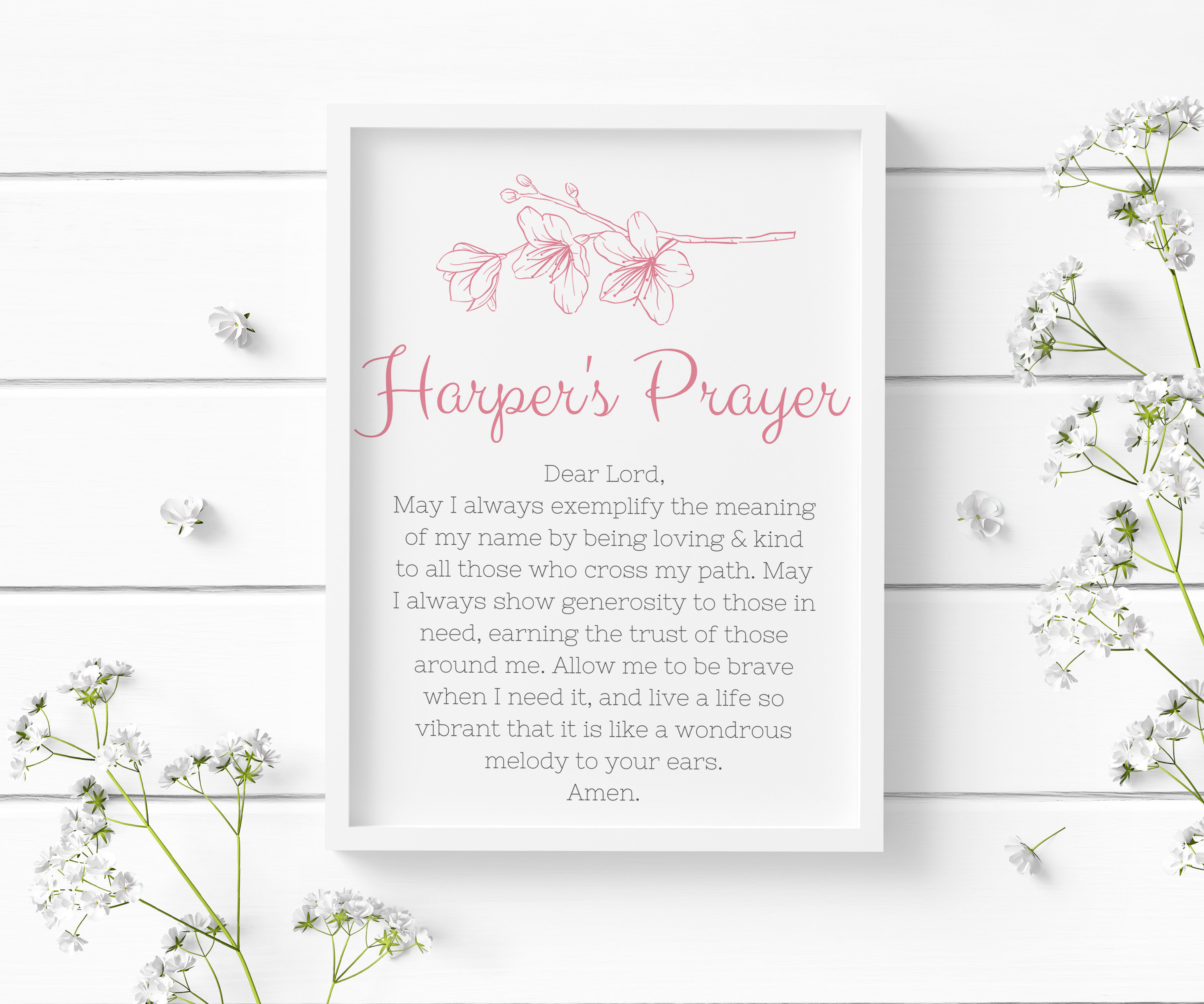 Harper's Prayer Custom From Name Meaning Baby Names - Etsy