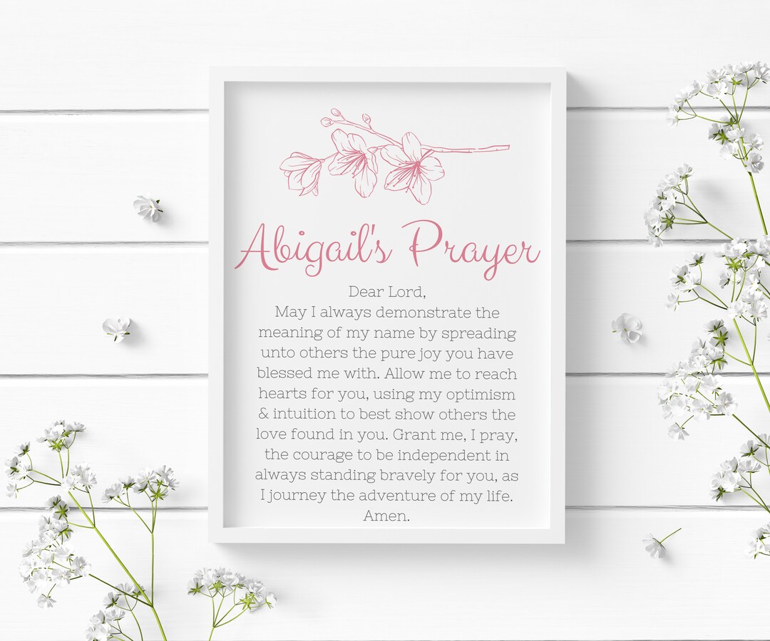 Abigail's Prayer Custom From Name Meaning - Baby Names - Nursery Sign ...