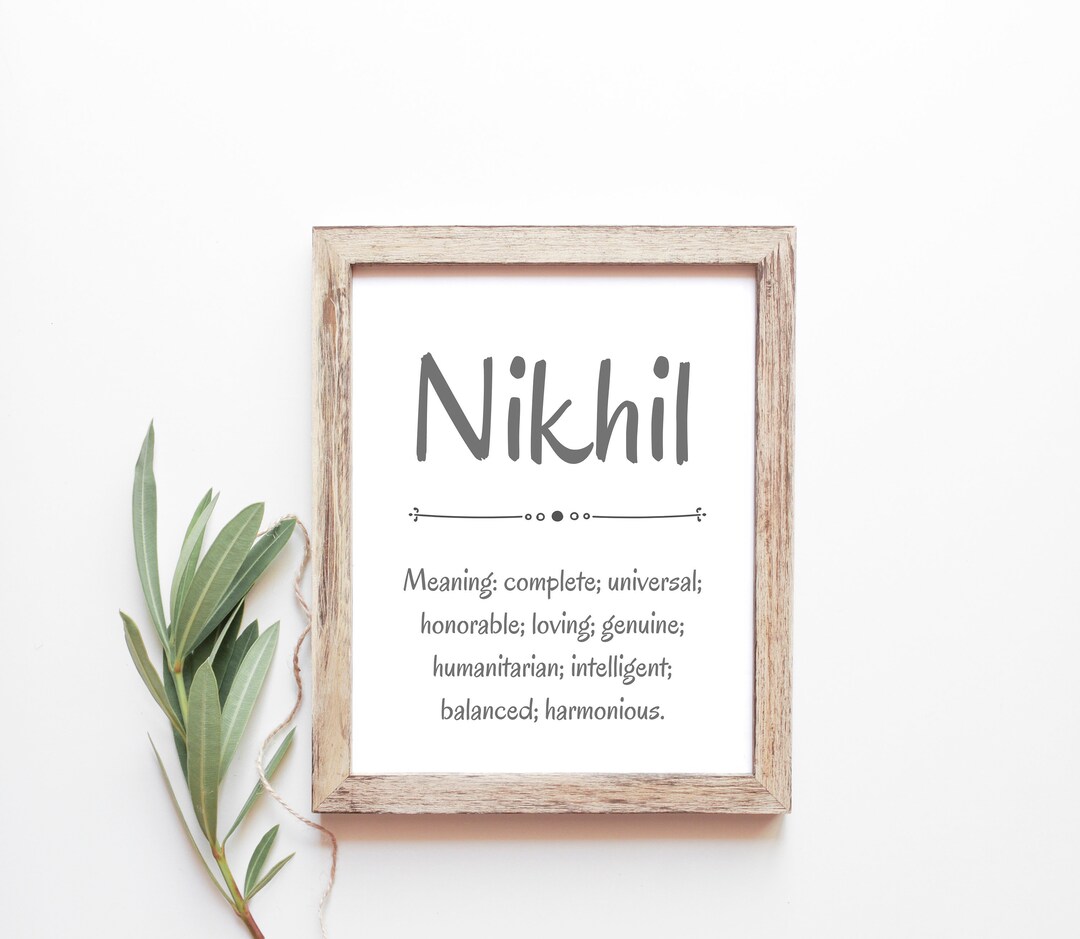 Nikhil Baby Name Meaning Baby Names Nursery Sign Boy Names Printables ...