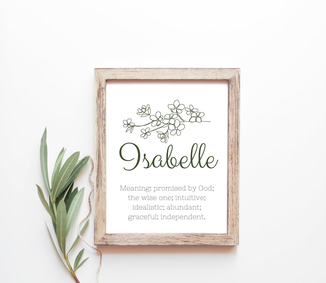 Isabelle Baby Name Meaning Baby Names Nursery Sign Girl Names ...