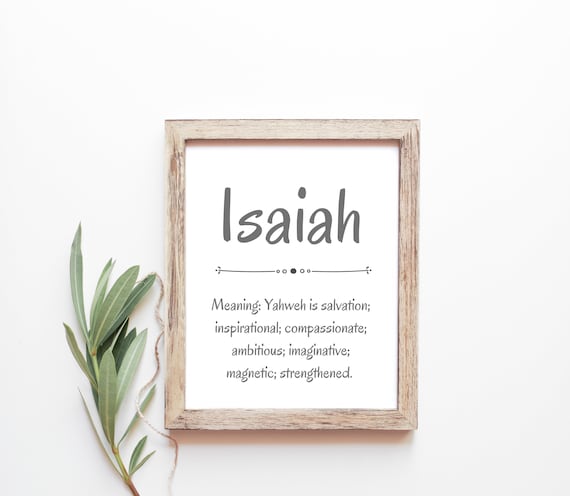 Isaiah Baby Name Meaning Baby Names Nursery Sign Boy Names | Etsy