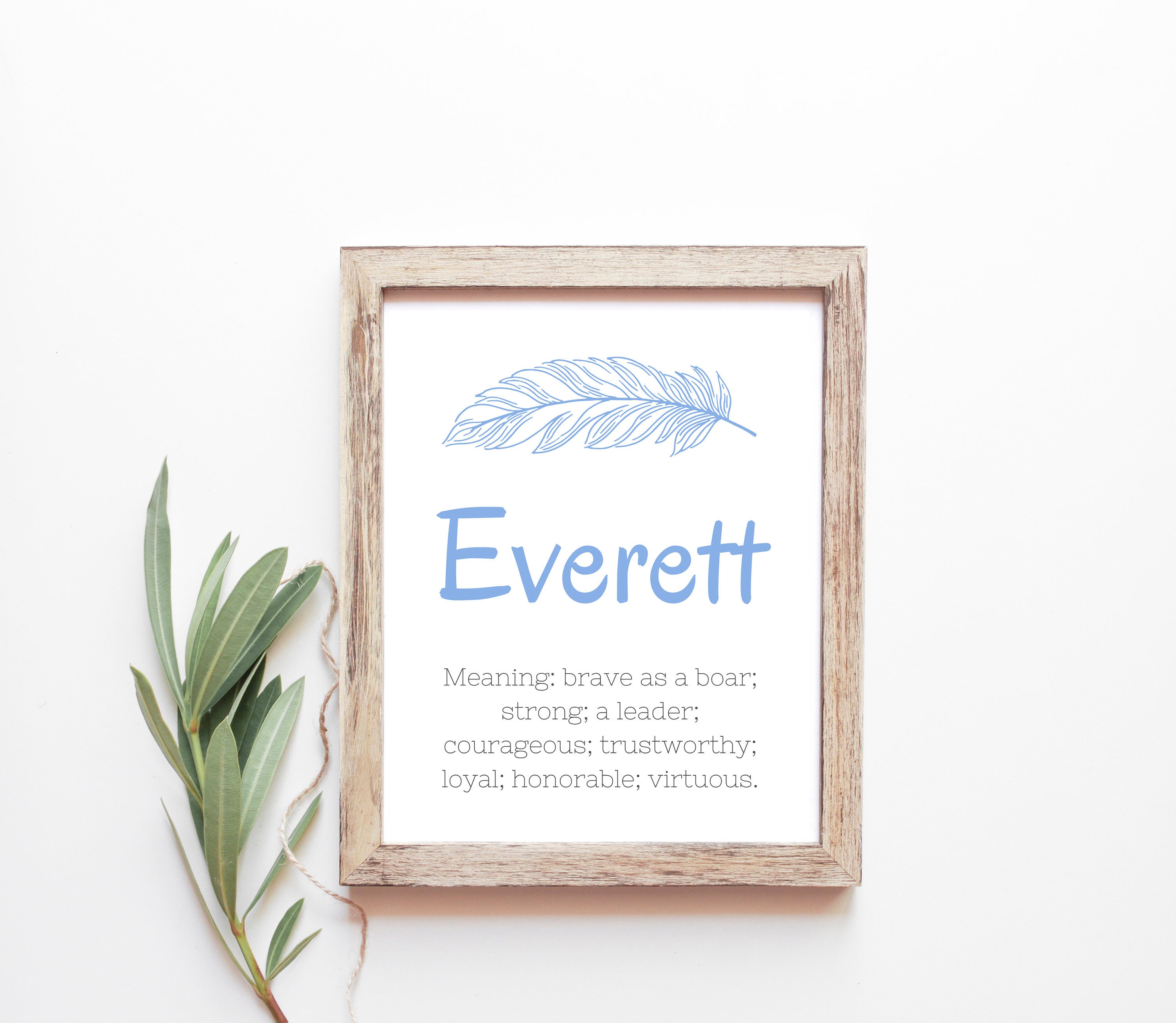 Everett Baby Name Meaning Baby Names Nursery Sign Boy Names Printables ...