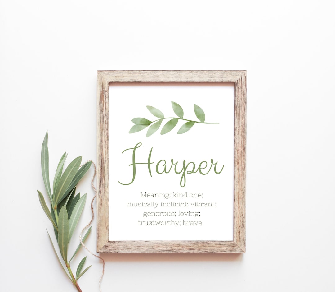 Harper Baby Name Meaning Baby Names Nursery Sign Girl Names Printables ...