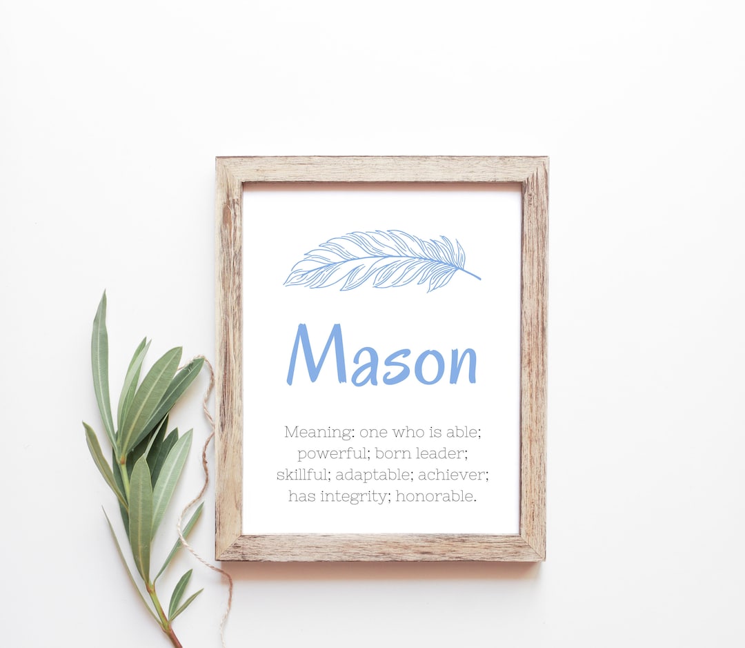 Mason Baby Name Meaning Baby Names Nursery Sign Boy Names Printables ...