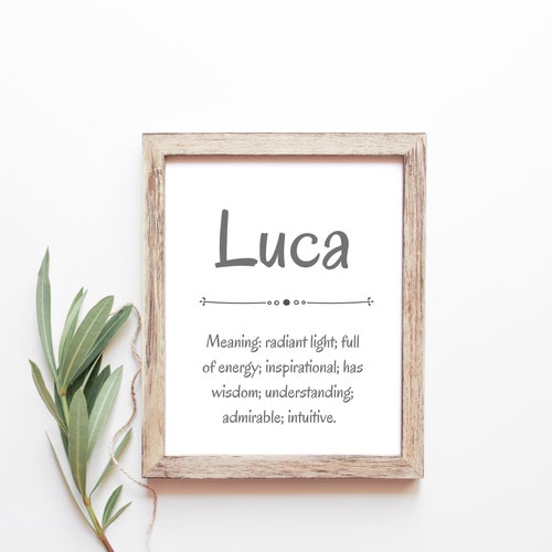 Luca Baby Name Meaning Baby Names Nursery Sign Boy Names - Etsy
