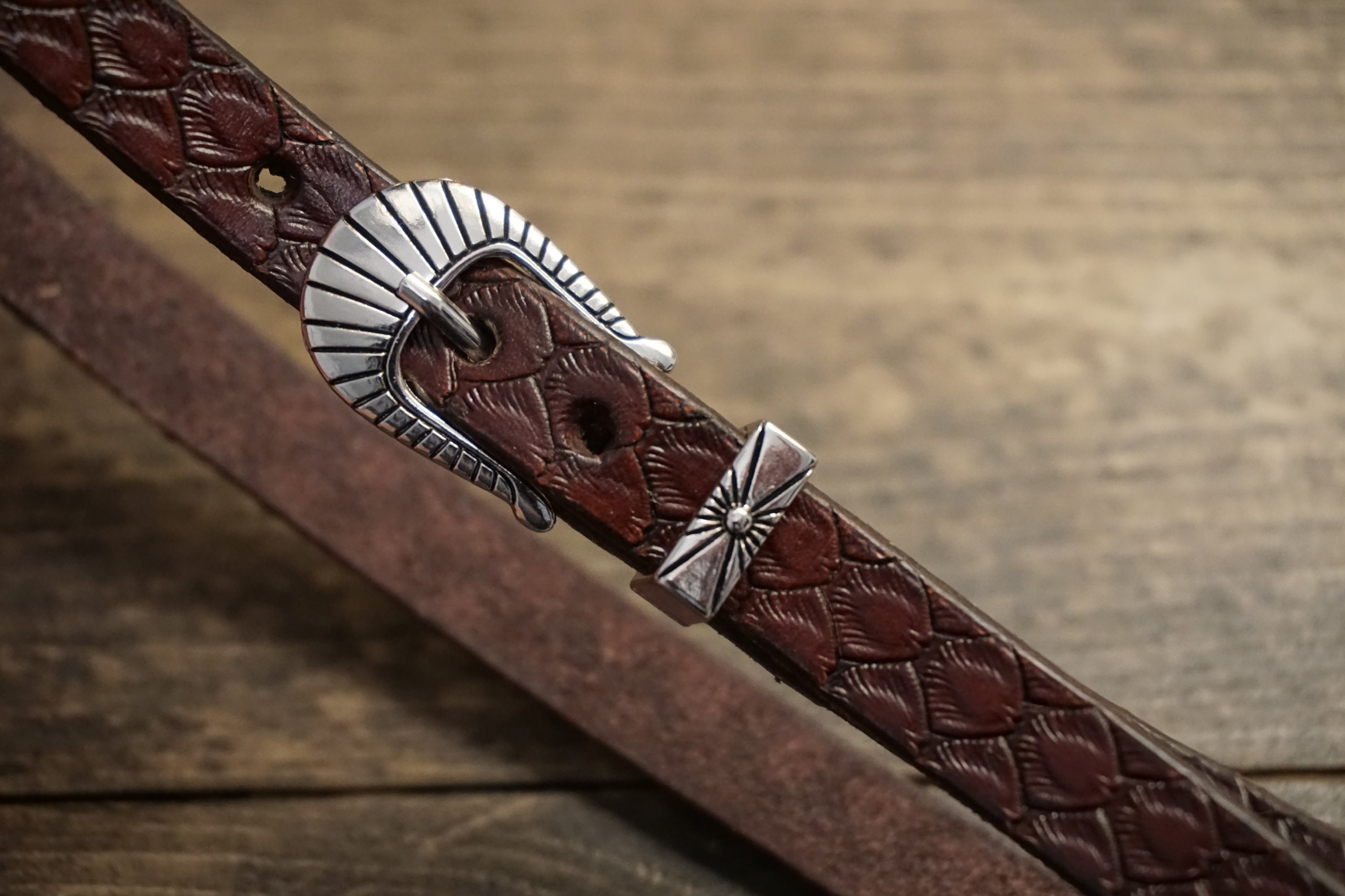 Hat Band Leather Tooled Snake Mahogany S-M L-XL | Etsy