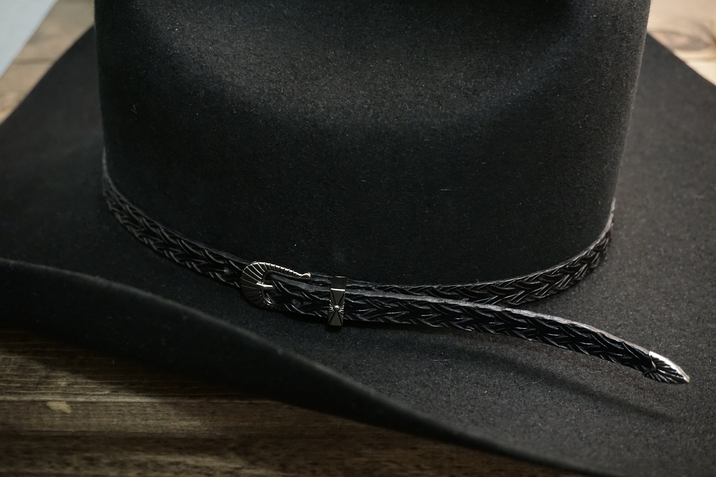 Hat Band Leather Tooled Braid Ebony S-M L-XL - Etsy