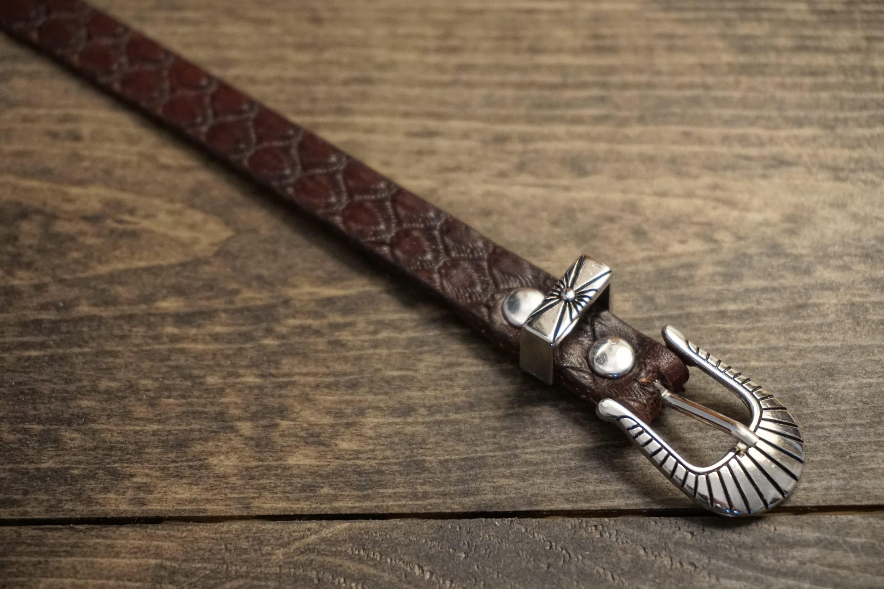 Hat Band Leather Tooled Snake Mahogany S-M L-XL | Etsy