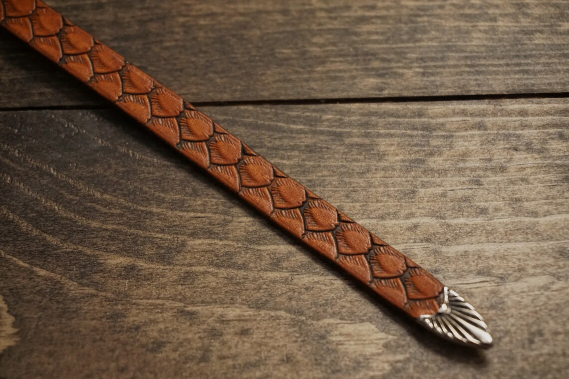 Hat Band Leather Tooled Snake English Bridle S-M L-XL | Etsy