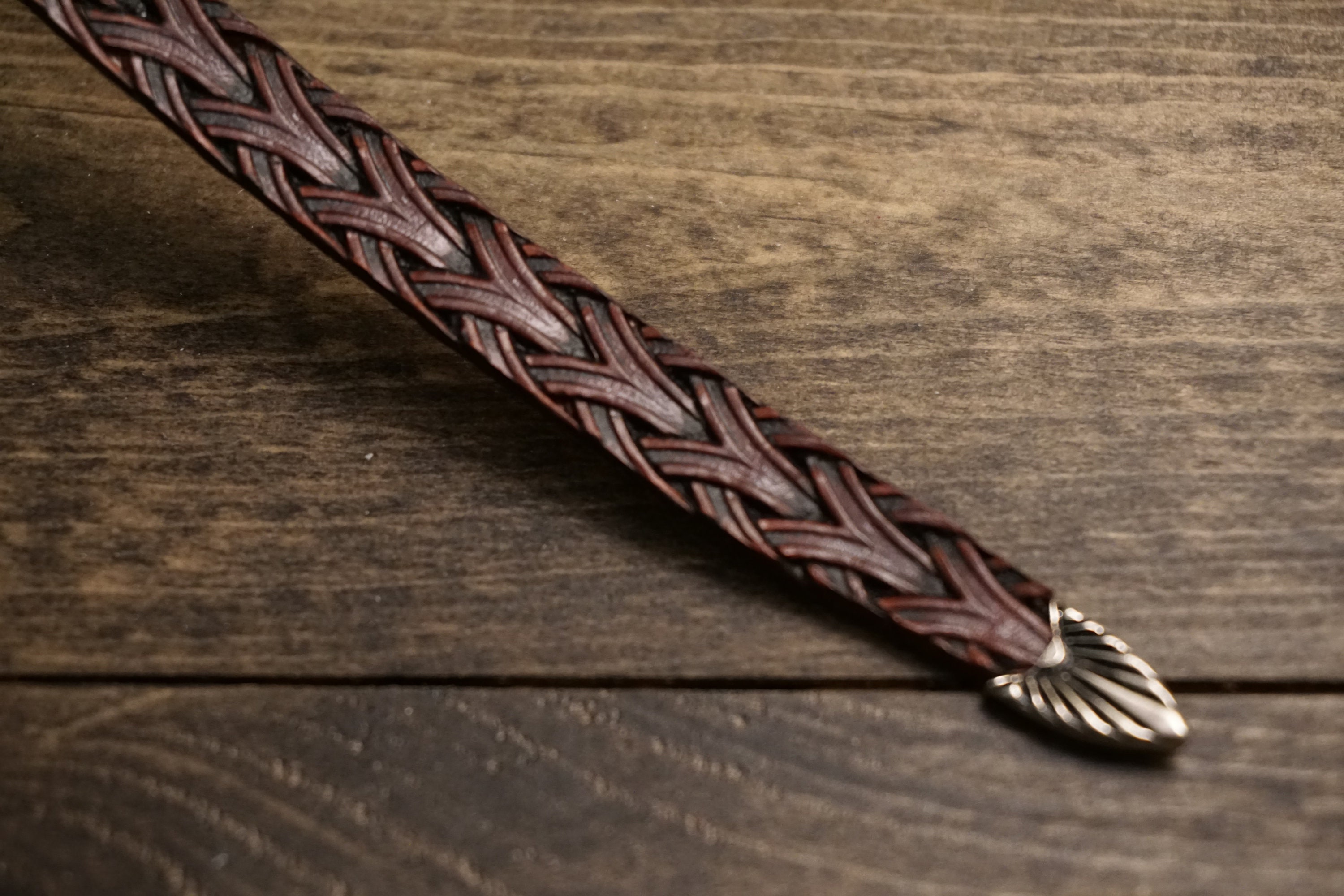 Hat Band Leather Tooled Braid Mahogany S-M L-XL - Etsy